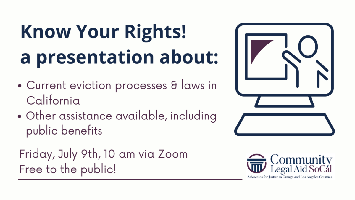 Know Your Rights, A Free Presentation on Evictions & Other Assistance ...